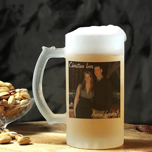 Buy Modern Photo with Heart Design Customized Photo Printed Beer Mug ...