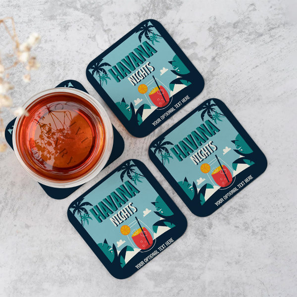 Buy Havana Nights Design Customized Photo Printed Tea & Coffee Coasters ...