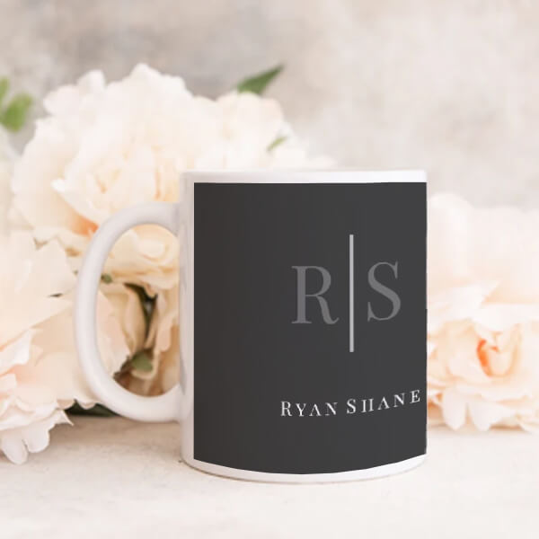 Buy Dark Grey Monogram Customized Photo Printed Coffee Mug | yourPrint