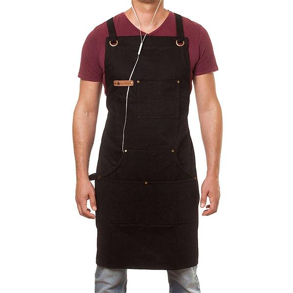 Buy Black Customized Apron, Designed for Kitchen, Cotton Material, Bib ...