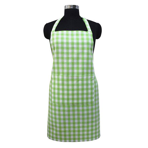 Buy Gingham Green Checkered Customized Cotton Kitchen Cooking Apron ...