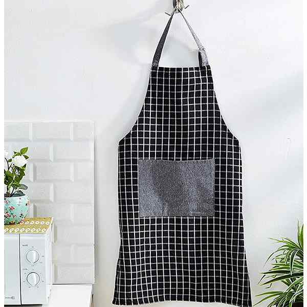 Buy Grey Gridlines Customized Adjustable Kitchen Apron | yourPrint